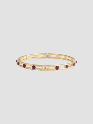 Dolce & Gabbana Goldtone & Glass Crystal Logo Bangle