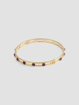 Dolce & Gabbana Goldtone & Glass Crystal Logo Bangle
