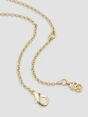 Dolce & Gabbana Goldtone & Glass Crystal Monogram Heart Pendant Necklace