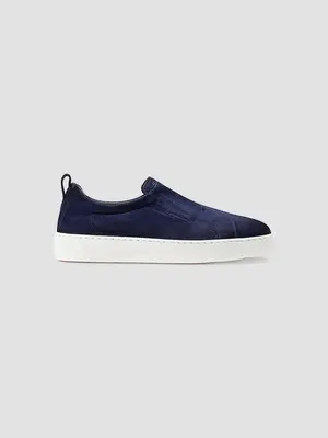 Santoni Victory Suede Low-top Sneakers - Blue