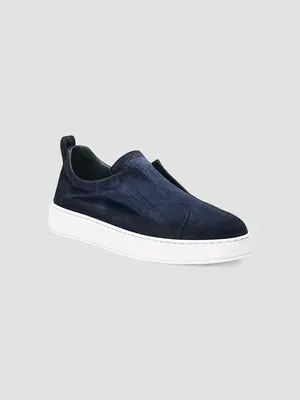 Santoni Victory Suede Low-top Sneakers - Blue