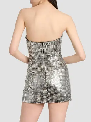 Dolce & Gabbana Strapless Metallic Minidress
