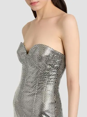 Dolce & Gabbana Strapless Metallic Minidress