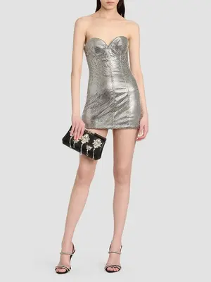 Dolce & Gabbana Strapless Metallic Minidress