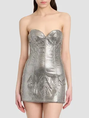 Dolce & Gabbana Strapless Metallic Minidress