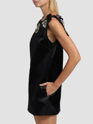 Dolce & Gabbana Embellished Satin Shift Minidress