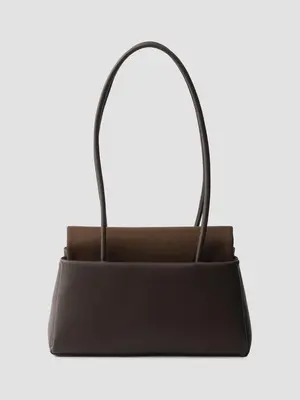 Prada Passage Medium Leather Shoulder Bag With Nylon Flap - Brown