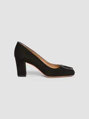 Santoni Marta 70mm Suede Pumps - Black