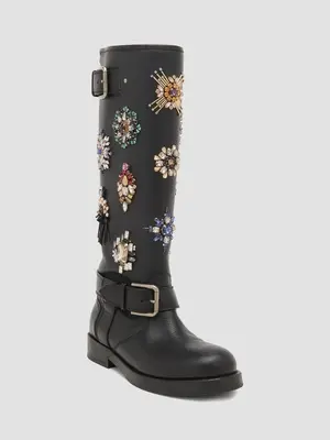 Dolce & Gabbana Embellished Knee-high Boots