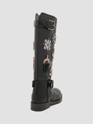 Dolce & Gabbana Embellished Knee-high Boots