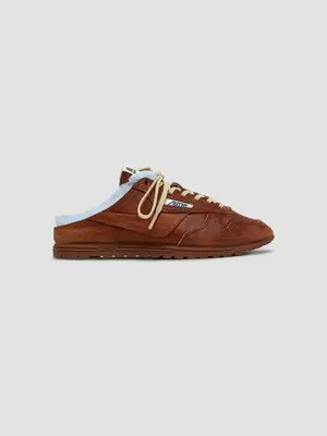 AUTRY The Windspin Raw-edge Leather Sneaker Mules