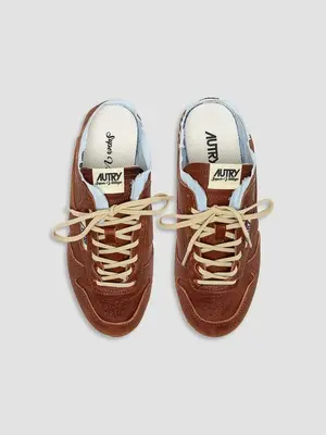AUTRY The Windspin Raw-edge Leather Sneaker Mules
