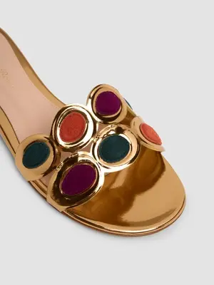 GIANVITO ROSSI Leather & Suede Slip-on Sandals
