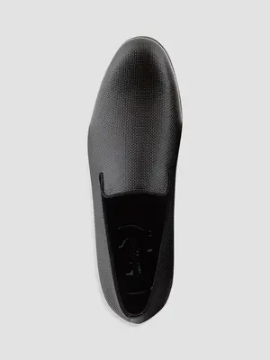 Giorgio Armani Venetian Textured Leather Loafers