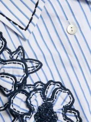 Cinq À Sept Zadie Floral Embroidered Pinstriped Minidress - White Multi