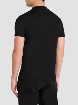 Versace Medusa Logo Cotton Crewneck T-shirt - Black