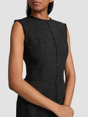 Michael Kors Seamed Wool-linen Sheath Dress