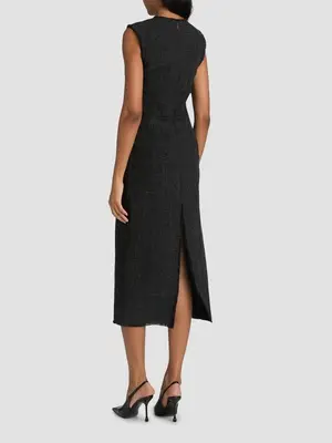 Michael Kors Seamed Wool-linen Sheath Dress