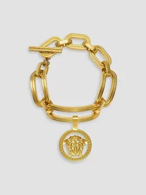 Versace Goldtone Medusa Chain Bracelet