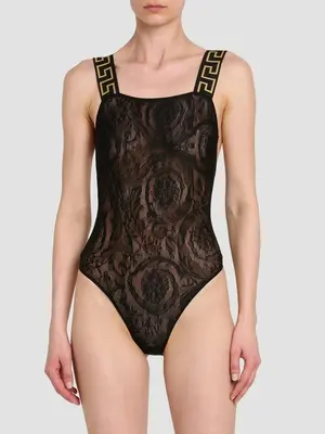 Versace La Greca Lace Bodysuit