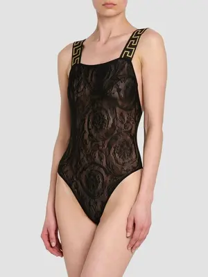 Versace La Greca Lace Bodysuit