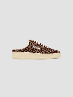 AUTRY Leopard-print Lace-up Mule Sneakers