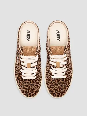 AUTRY Leopard-print Lace-up Mule Sneakers
