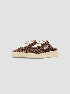 AUTRY Leopard-print Lace-up Mule Sneakers