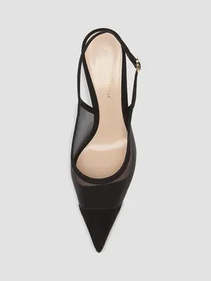 GIANVITO ROSSI 95mm Suede & Mesh Slingback Pumps