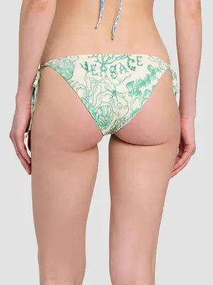 Versace Underwater Barocco-print Bikini Bottom - Eggshell Bright Blue