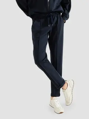 Brunello Cucinelli Stretch Cotton Lightweight French Terry Track Trousers