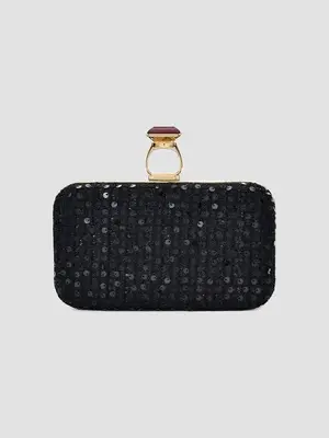 SACHIN BABI On The Rocks Sequin Tweed Clutch