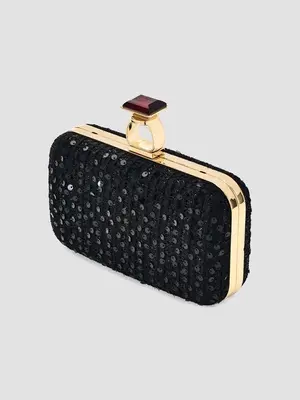 SACHIN BABI On The Rocks Sequin Tweed Clutch