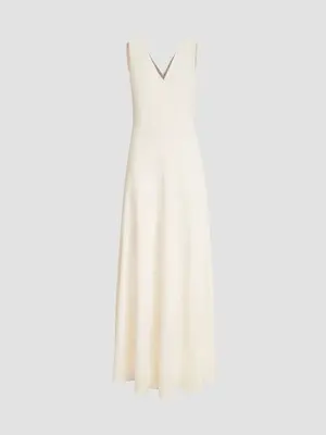 Brunello Cucinelli Silk And Acetate Crêpe Cady Fluid Dress