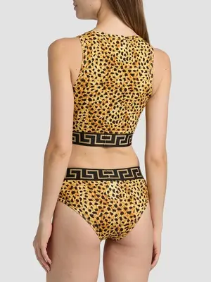 Versace Cheetah-print Jersey Top