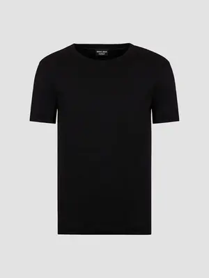 Giorgio Armani Cashmere Jersey Short-sleeve T-shirt - Nero