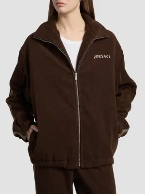 Versace Medusa Jacquard Terry Full-zip Sweatshirt - Brown