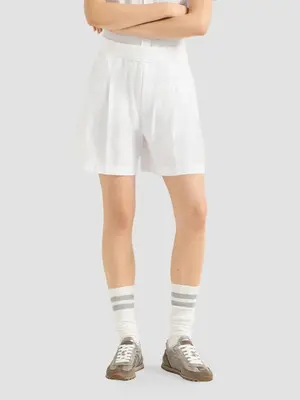 Brunello Cucinelli Stretch Cotton Piqué Active Shorts With Logo