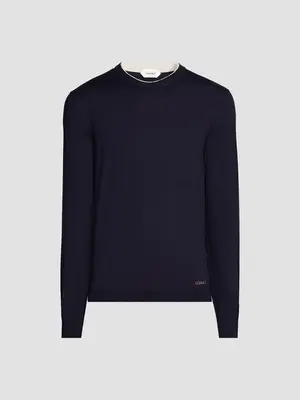 Versace Wool Crewneck Sweater - Navy