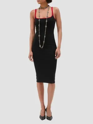 Versace Embroidered Stretch Cotton-jersey Midi-dress - Multi Color