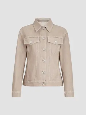 Brunello Cucinelli Beige Lamé Denim Four-pocket Outerwear Jacket