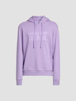 Versace Logo Hooded Sweatshirt - Lilac