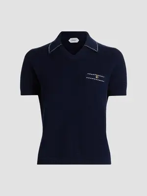Versace Cotton Knit Polo Top