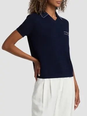 Versace Cotton Knit Polo Top