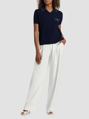 Versace Cotton Knit Polo Top