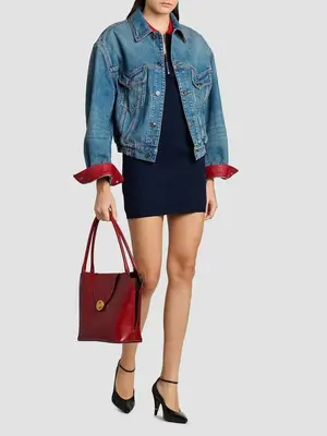 Versace Blouson Denim Leather-trim Jacket