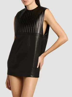 Versace Ribbed Leather Minidress