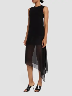 Michael Kors Veiled Stretch-wool Midi Dress