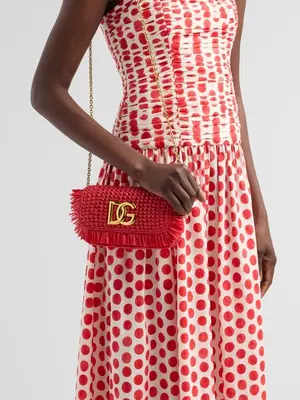 Dolce & Gabbana Anticipo Carretto Raffia Shoulder Bag