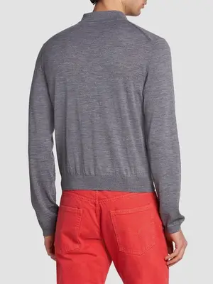 Versace Wool Collared Cardigan